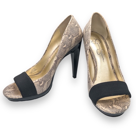 Jessica Simpson | Shoes | Jessica Simpson Kairie Nude Snakeskin Leather ...